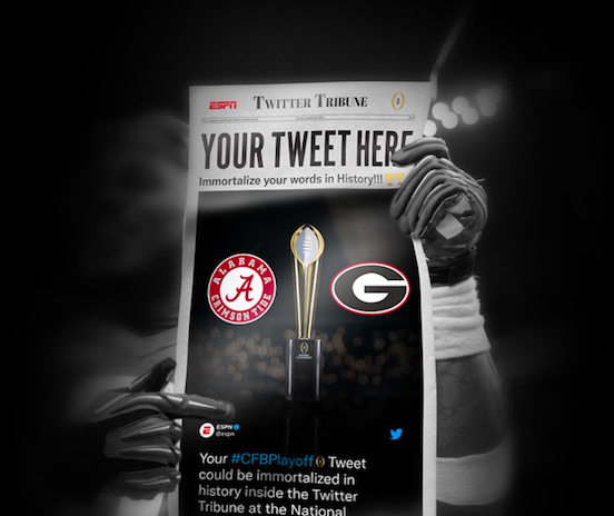 Twitter, ESPN activate around CFP championship game with inaugural ...